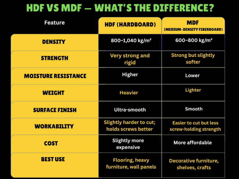 What Is Hardboard (HDF)? Features, Uses, Comparison